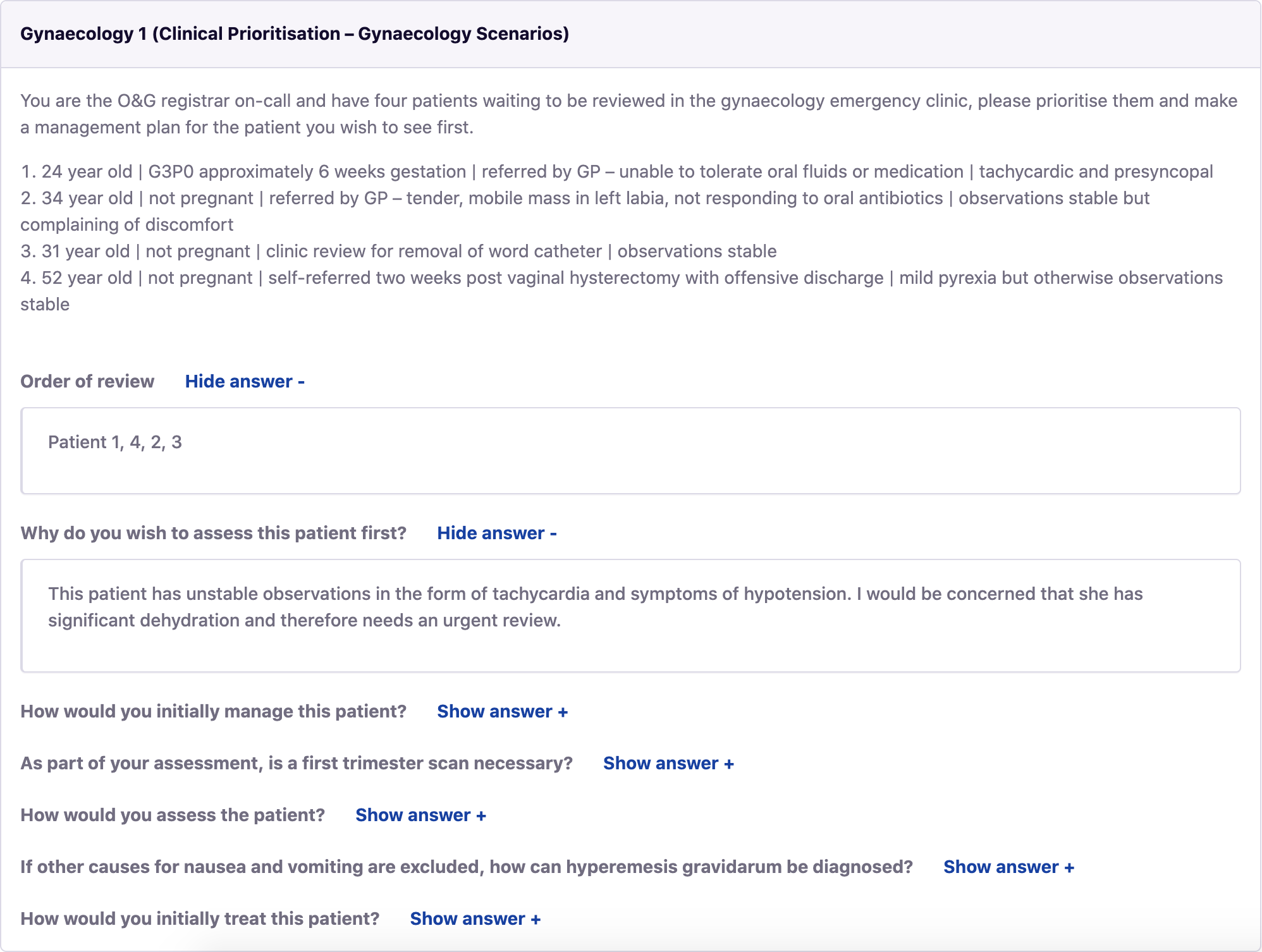 Obs and Gynae ST3 Interview Question Bank - Medibuddy
